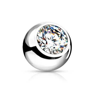 Jolie boule pour piercing en pierre et acier chirurgical