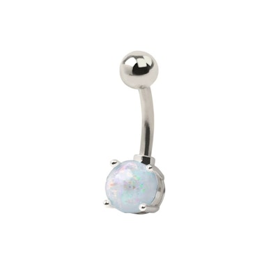 Joli piercing pour le nombril en acier chirurgical et opale
